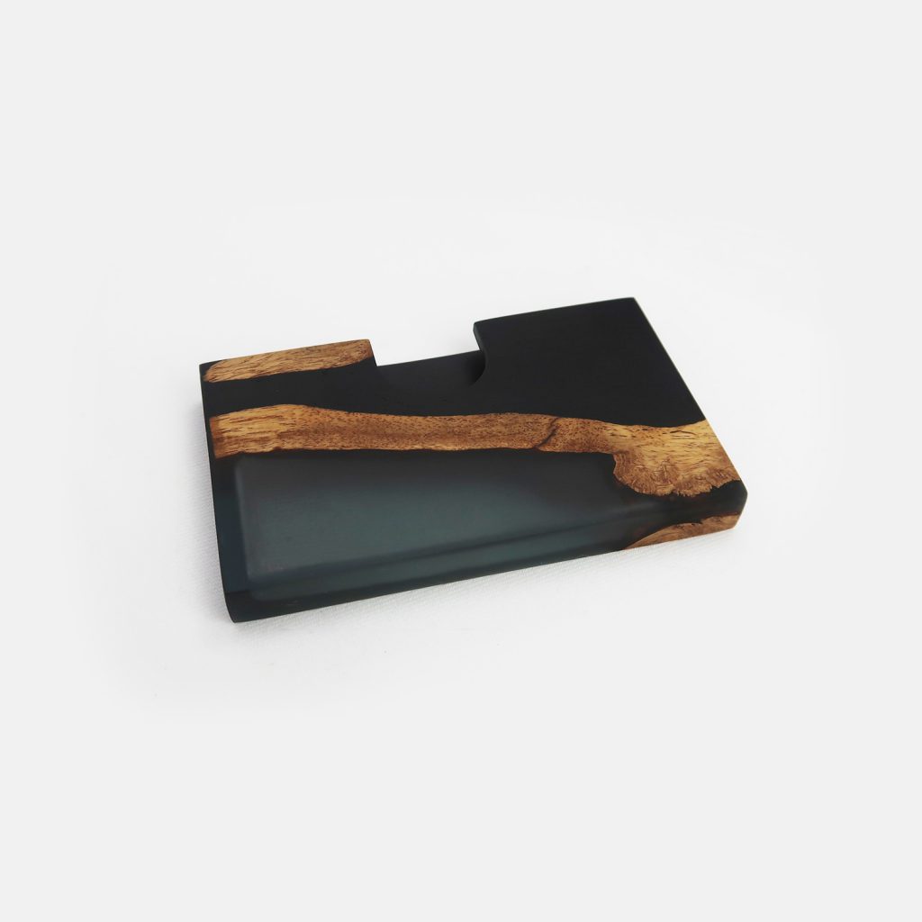 Mu Wooden Design | Ink & Wash Wooden Card Holder with Resin