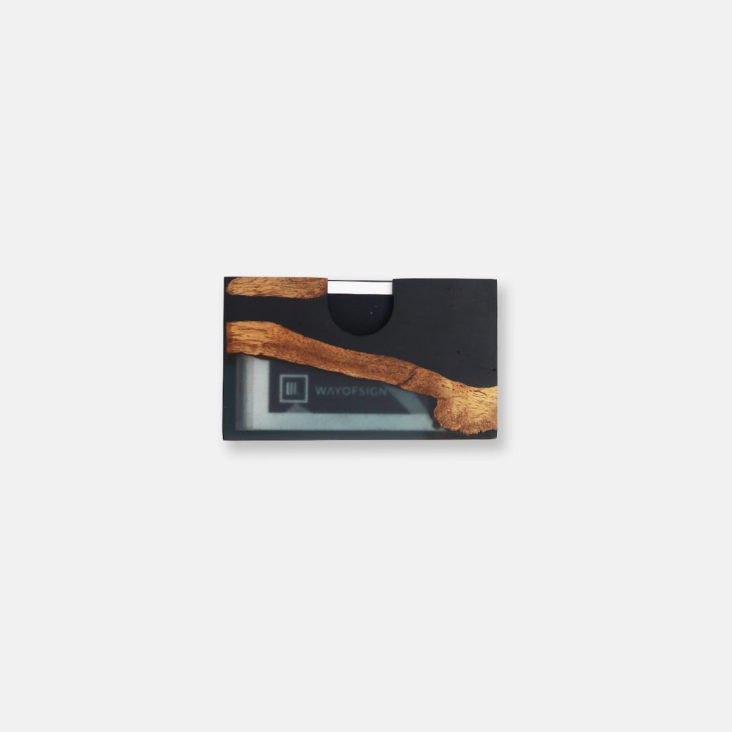 Mu Wooden Design | Ink & Wash Wooden Card Holder with Resin